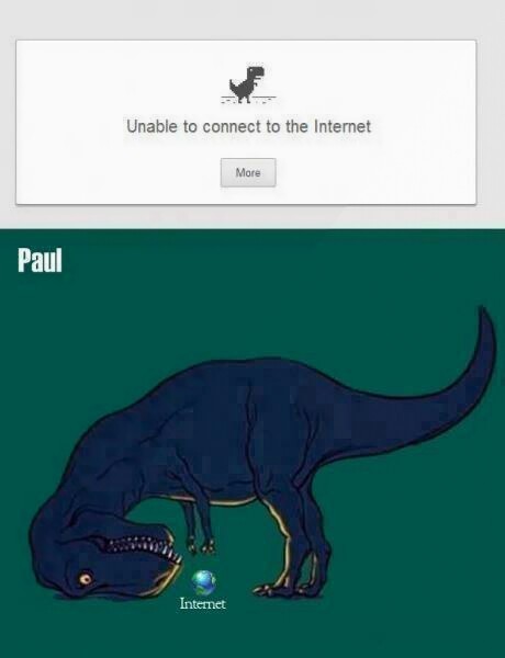he aki la razon por la cual sale el t-rex cuando no hay internet - Meme ...