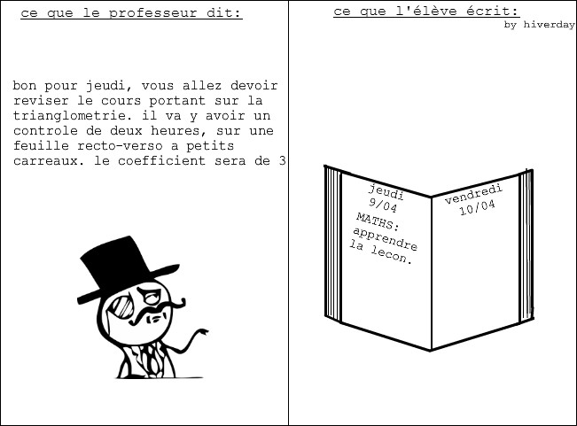 #ce que le prof dit vs ce que l’élève écrit. - Meme by hiverday ...
