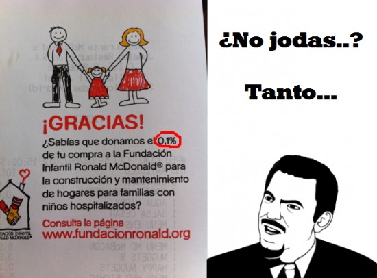 McDonalds, solidario? - Meme subido por chuchonsqui :) Memedroid
