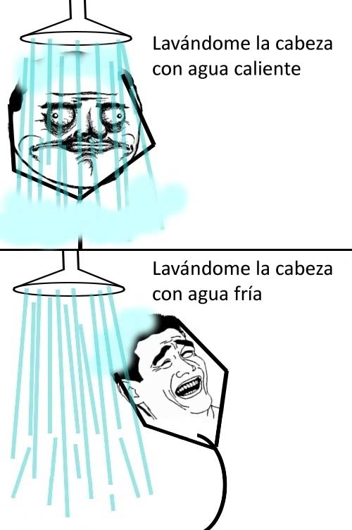 agua caliente vs agua fria - Meme subido por fukencioramires :) Memedroid