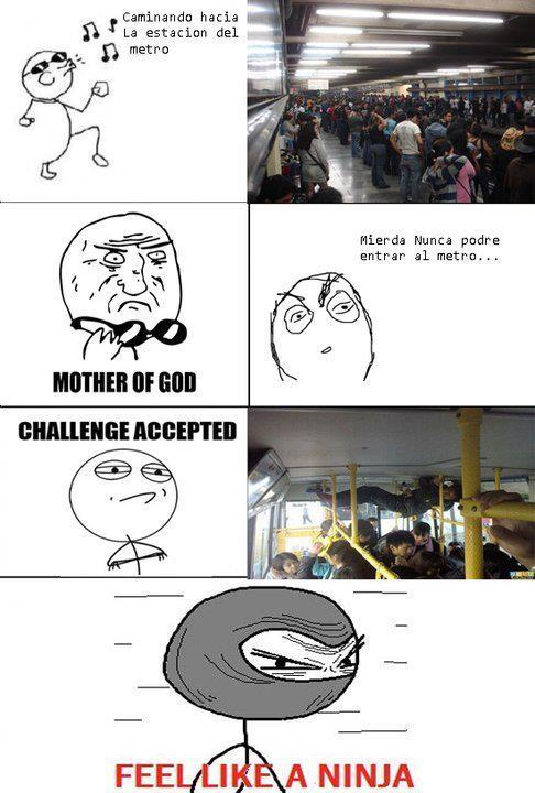 asi viajo en metro... - Meme subido por Osw :) Memedroid