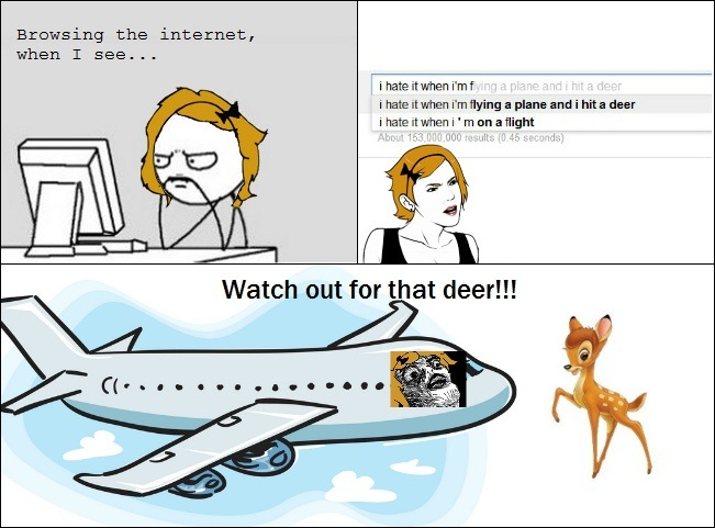 HOLY SHIT THE AIRPLANE IS GOING TO HIT THAT DEER - Meme by trollbot400 ...
