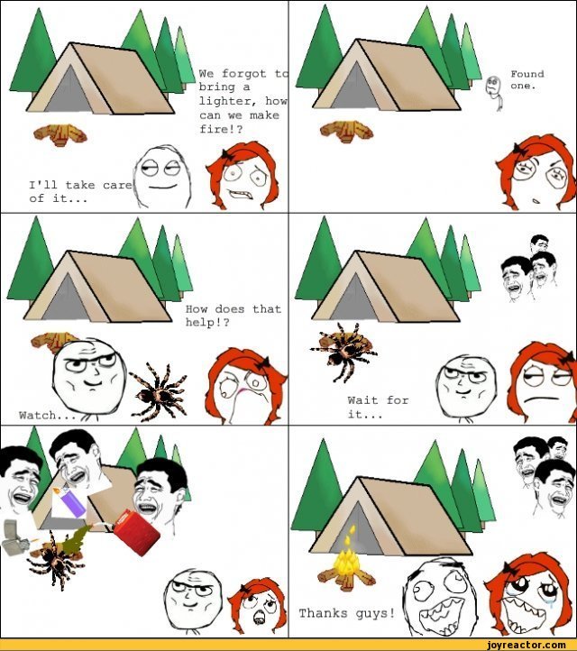 forgot the lighter while camping ??? - Meme by bajeewa :) Memedroid