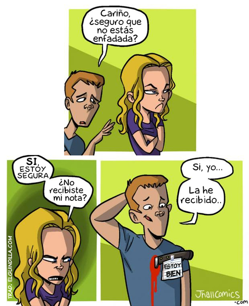 No... no está enfadada... - Meme subido por gea23 :) Memedroid