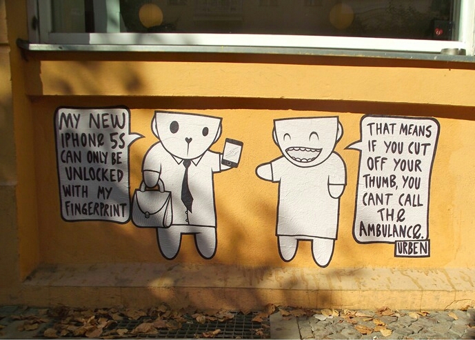 The new iPhone 5s streetart - Meme subido por Ruancyy :) Memedroid