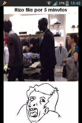 Hizo fila por 5 minutos - Meme subido por melissani :) Memedroid
