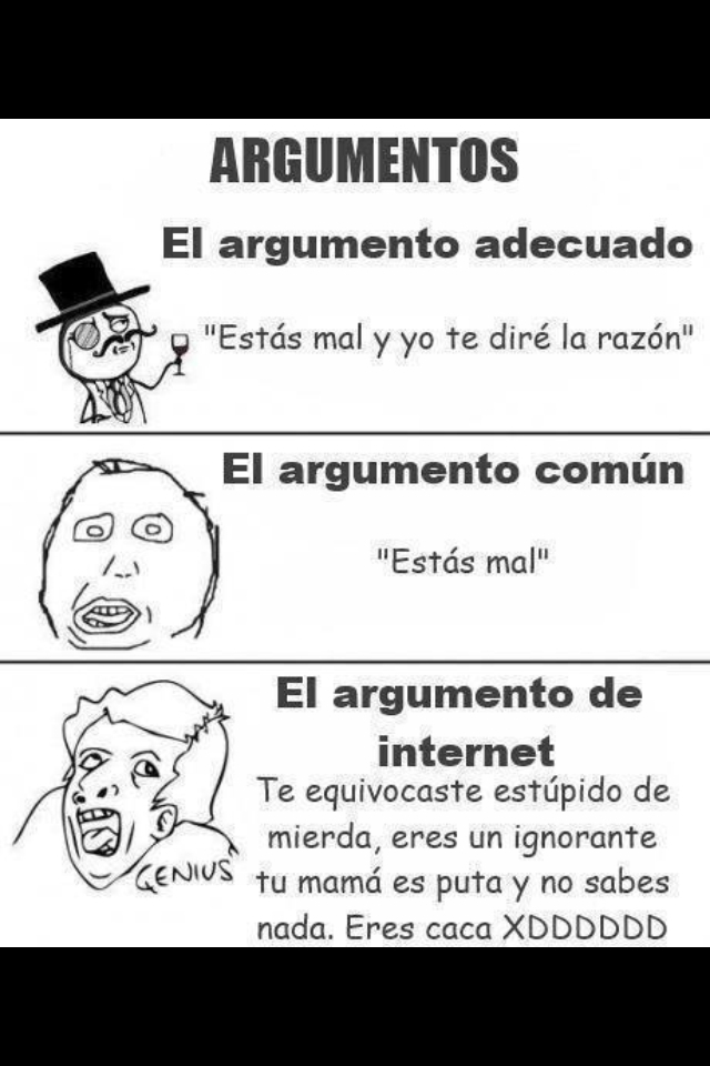 Argumentos - Meme subido por Alex Sánchez MX :) Memedroid