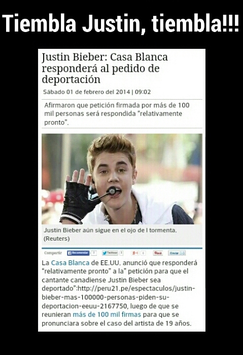 Justin a punto de ser deportado... - Meme subido por luis0704ramirez ...