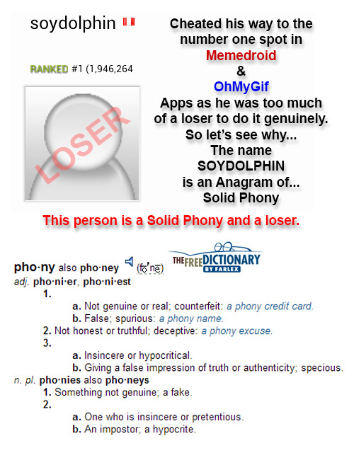 Soydolphin = Solid Phony - Meme by DJUK :) Memedroid