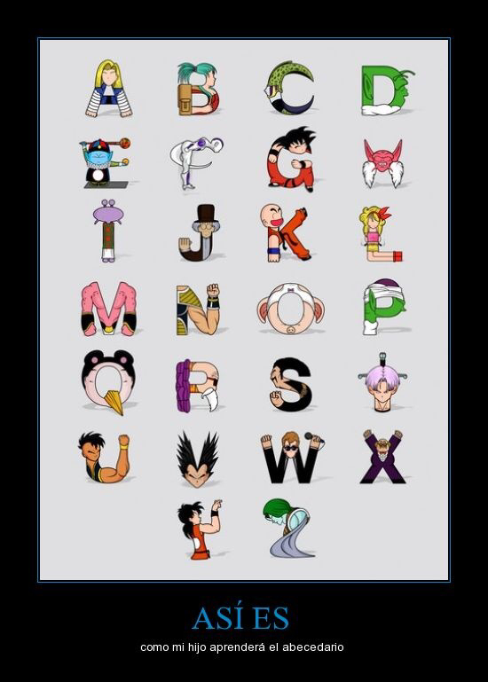 Así aprenderá mi hijo el abecedario - Meme subido por JayBros :) Memedroid